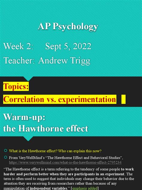 Ap Psychology Module 6 Pdf Experiment Dependent And Independent Variables