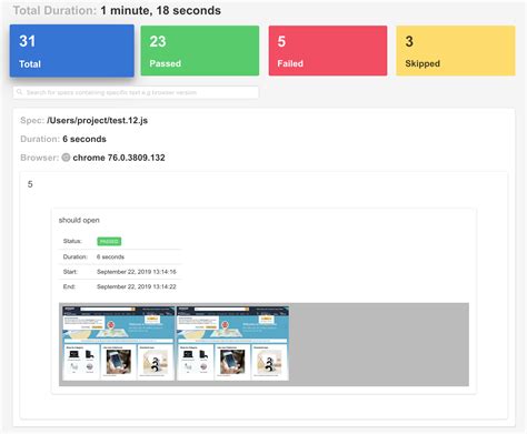 timeline reporter · webdriverio