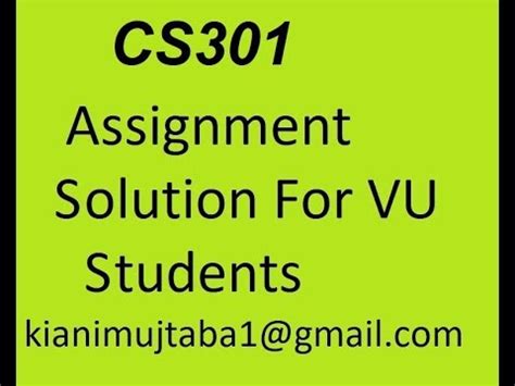 CS301 Assignment Solution Help YouTube
