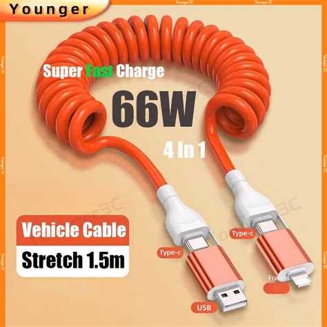 Dây Cáp Sạc Nhanh 100w 4 Trong 1 1 5m Usb Type C 60w Cho Ios Type C