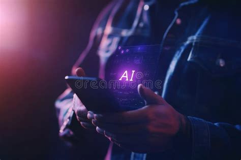 A Person Interacts With A Holographic Ai Chatbot On A Smartphone
