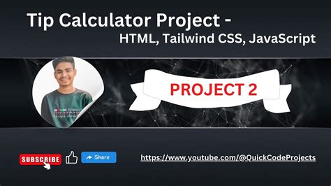 Tip Calculator Using Html Tailwind Css And Javascript Beginner