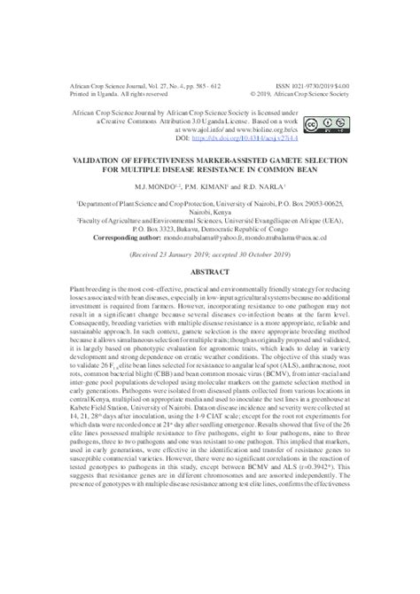 Pdf Validation Of Effectiveness Marker Assisted Gamete Selection For