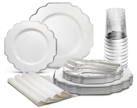 Occasions 200 Piece Set 25 Guests Wedding Plastic Plates