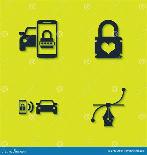 Set Smart Car Security System Bezier Curve Alarm And Padlock With