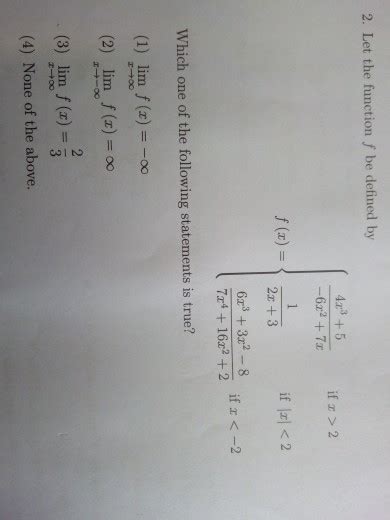 solved 2 let the function f be defined by 4 5 6z2 7 ifェ 2