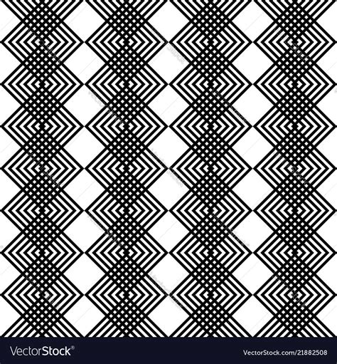 Design Seamless Monochrome Geometric Pattern Vector Image