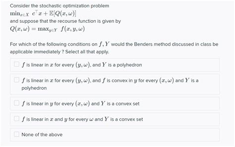 Solved с Consider The Stochastic Optimization Problem Mincex