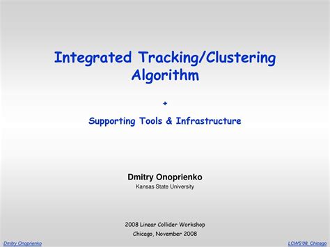 Integrated Trackingclustering Algorithm Ppt Download