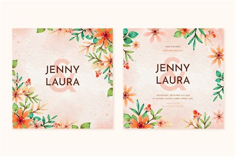 결혼식 초대장 템플릿 디자인 무료 벡터