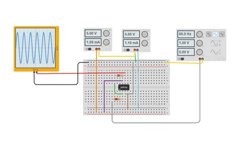 circuit design prática ampop exercício 1 tinkercad