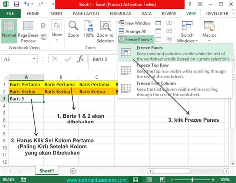 Membuat Judul Tabel Excel Tidak Bergerak Saat Di Scroll Dengan Fitur