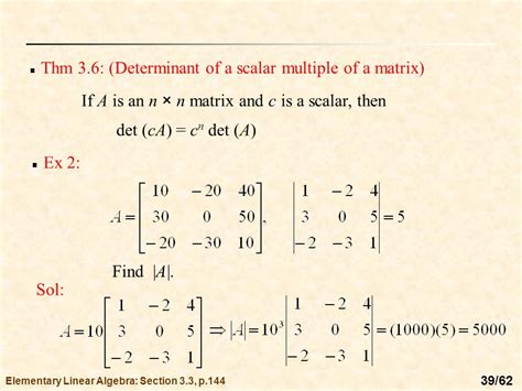 Chapter 3 Determinants 3 1 The Determinant Of A Matrix Ppt Download