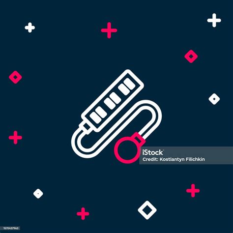 파란색 배경에 격리 된 라인 전기 확장 코드 아이콘 전원 플러그 소켓 다채로운 개요 개념 벡터 0명에 대한 스톡 벡터 아트 및 기타 이미지 Istock