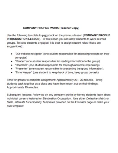Free 8 Company Profile Assignment Samples Construction Project