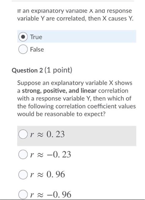 solved if an explanatory variable x and response variable y