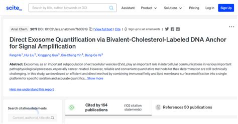 Direct Exosome Quantification Via Bivalent Cholesterol Labeled Dna Anchor For Signal Amplification