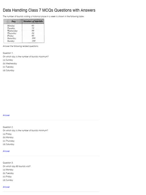 Mcq Chapter 3 Data Handling Pdf