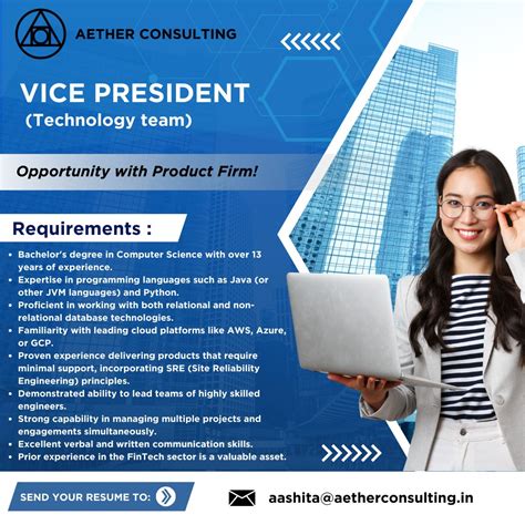 Aether Consulting On Linkedin Hiring Vicepresident Technologyleadership Techcareers