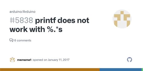 Printf Does Not Work With S Issue Arduino Arduino GitHub