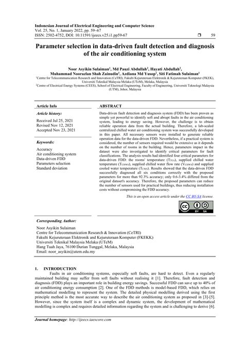 Pdf Parameter Selection In Data Driven Fault Detection And Diagnosis