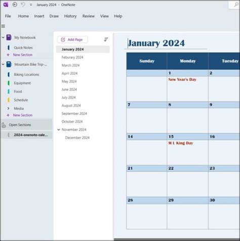 Insert An Editable Calendar Into A OneNote Notebook Online Computer Tips