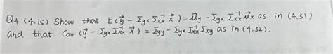 solved q4 4 15 show that e y−∑yx∑xx−1x μy−∑yx∑xx−1ux as