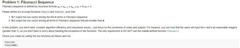 Solved Problem Fibonacci Sequence Fibonacci Sequence Is Chegg