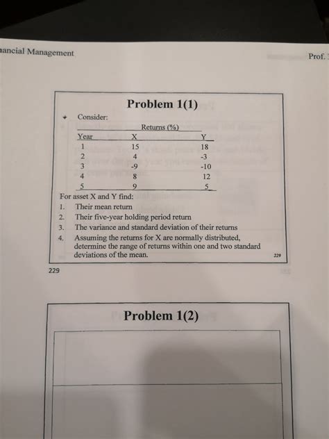solved nancial management prof problem 1 1 consider