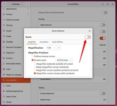 How To Enable Or Disable Magnifier In Ubuntu Linux Geek Rewind