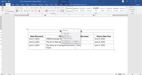 How To Delete Rows In Ms Word Table Officebeginner