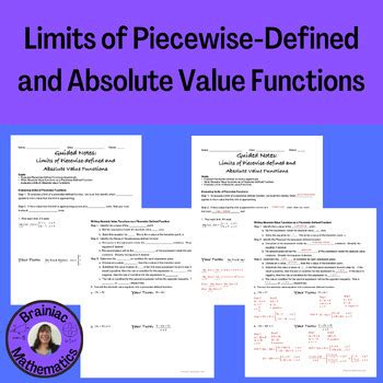 Piecewise Defined Function Teaching Resources TPT