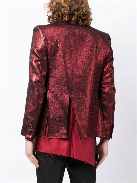 Sulvam Metallic Sheen Layered Blazer 1215 Lookastic