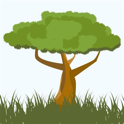 How To Draw A Tree And Grass