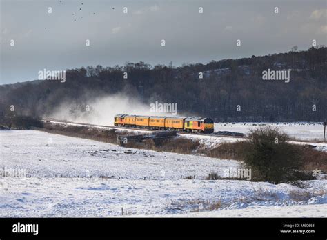 2 Colas Rail Freight Class 67 Locomotives Hauling A Network Rail