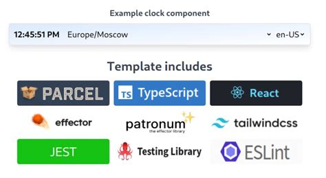 Template Includes Parcel React Effector Tailwind And Etc