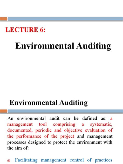 Lecture 6 Environmental Auditing Pdf Audit Life Cycle Assessment