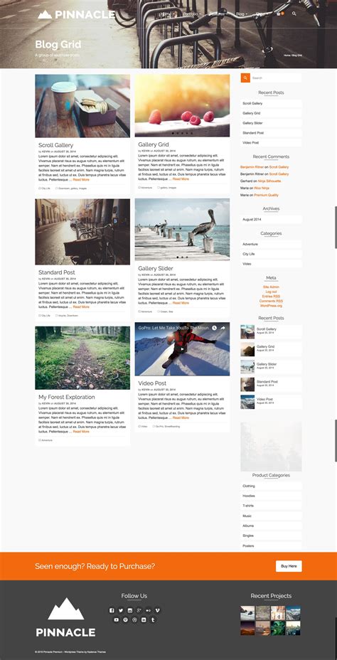 blog grid template pinnacle premium docs