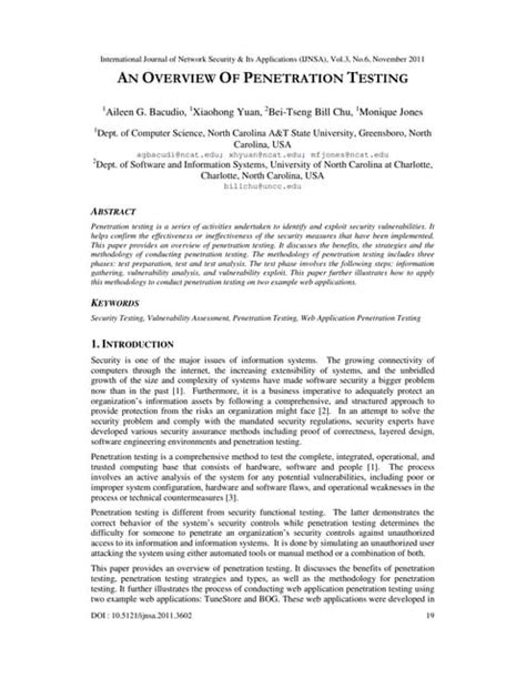 Automated Penetration Testing An Overview Pdf