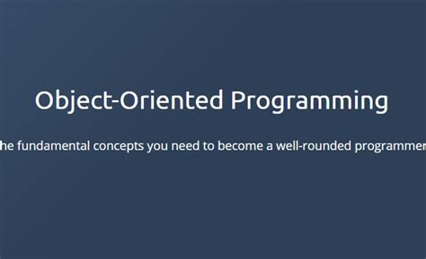 object oriented programming by
