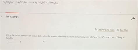 Solved Using The Balanced Equation Above Determine The Chegg