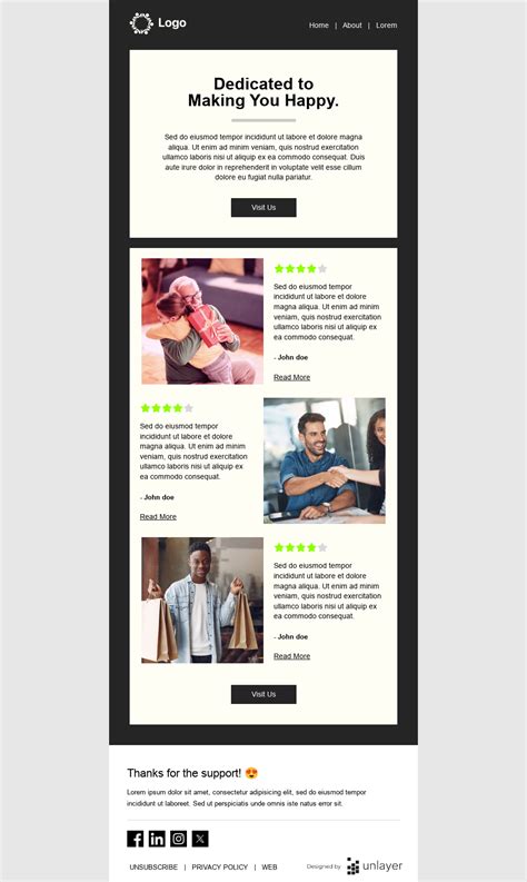 Real Stories Email Template Unlayer