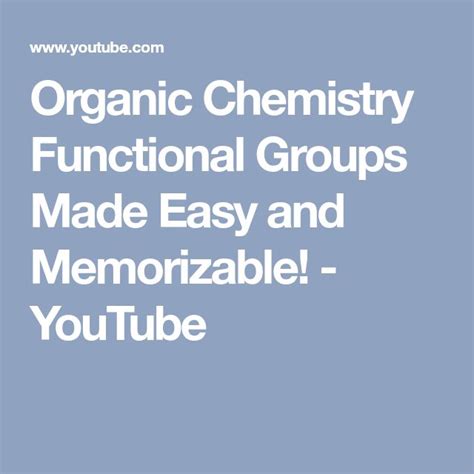 Organic Chemistry Functional Groups Made Easy And Memorizable YouTube Functional Group