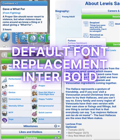 Default Font Replacement Inter Bold The Sims 4 Mods Curseforge