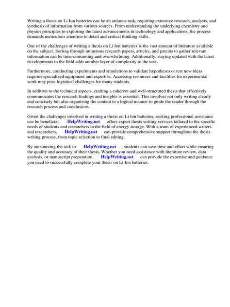 Li Ion Battery Thesis Pdf