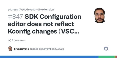 SDK Configuration Editor Does Not Reflect Kconfig Changes VSC 1012 Issue 847 Espressif