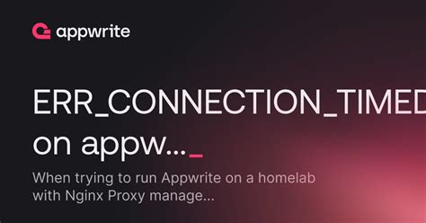 err connection timed out on appwrite functions threads appwrite