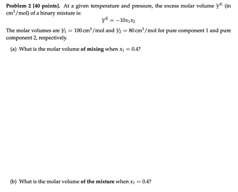 Solved Problem 2 [ 40 points]. At a given temperature and | Chegg.com