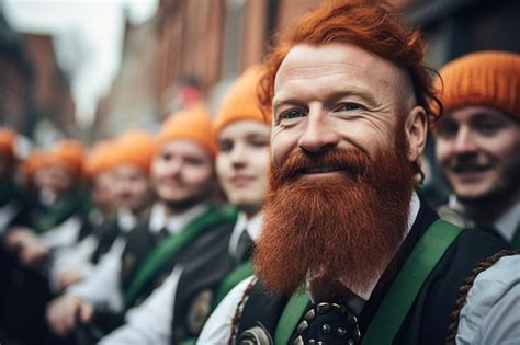 Premium Ai Image Ginger Friends Celebrating St Patrick S Day In Parade