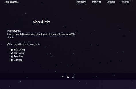 GitHub Josh Personal Portfolio React Rice Bootcamp Challenge Assignment React